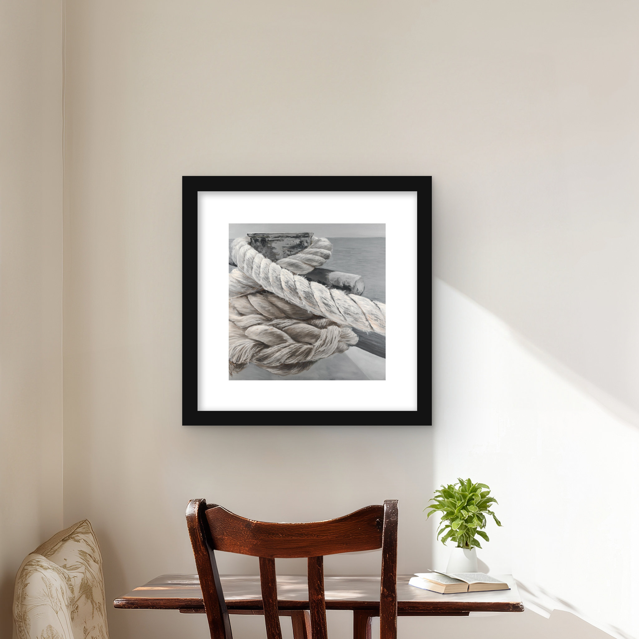 Lark Manor™ Twisted Boat Rope | Marine Boat Framed Matted Print Decor ...
