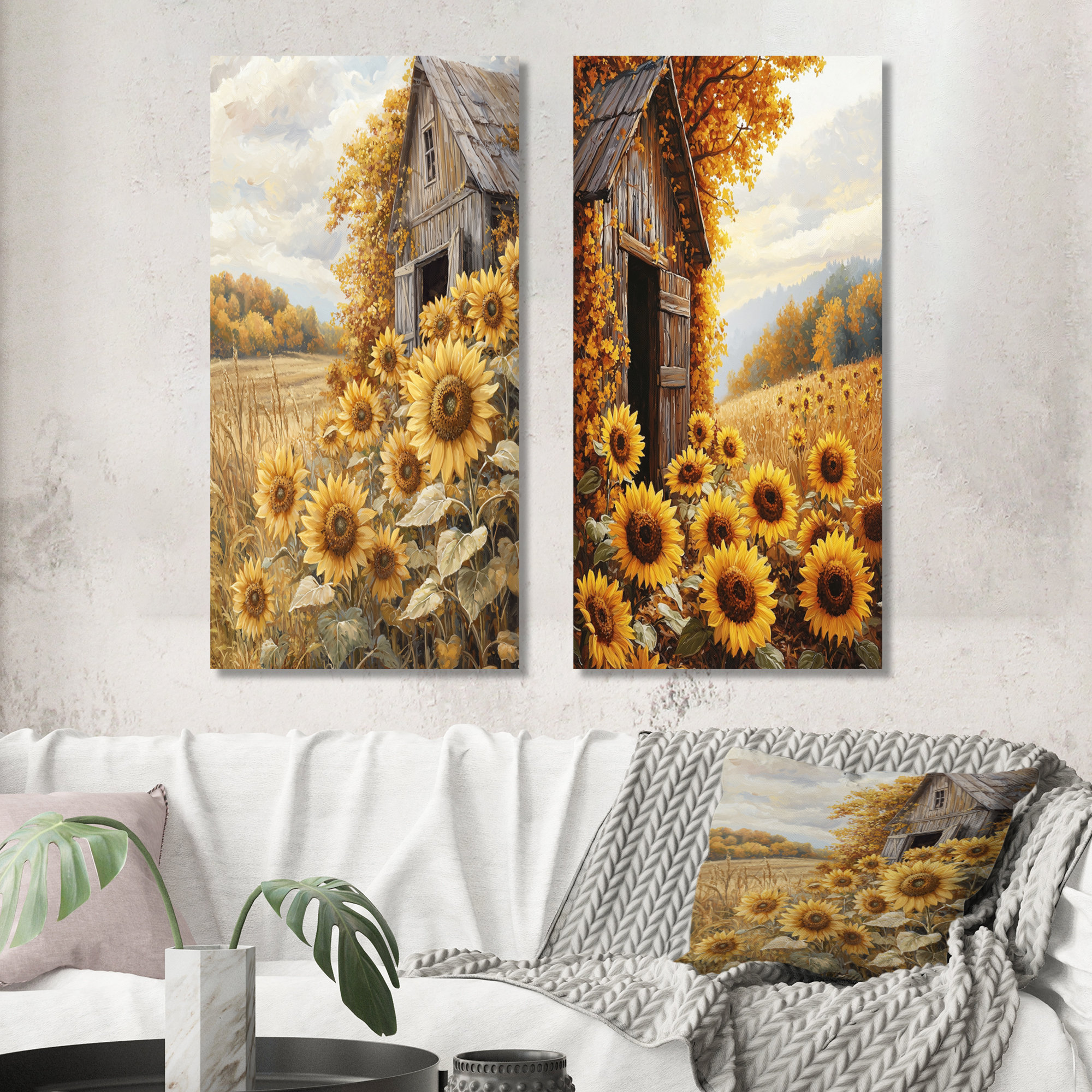 August Grove® Sunflowers And The Hayloft Barm I - Floral Wall Art 2 ...
