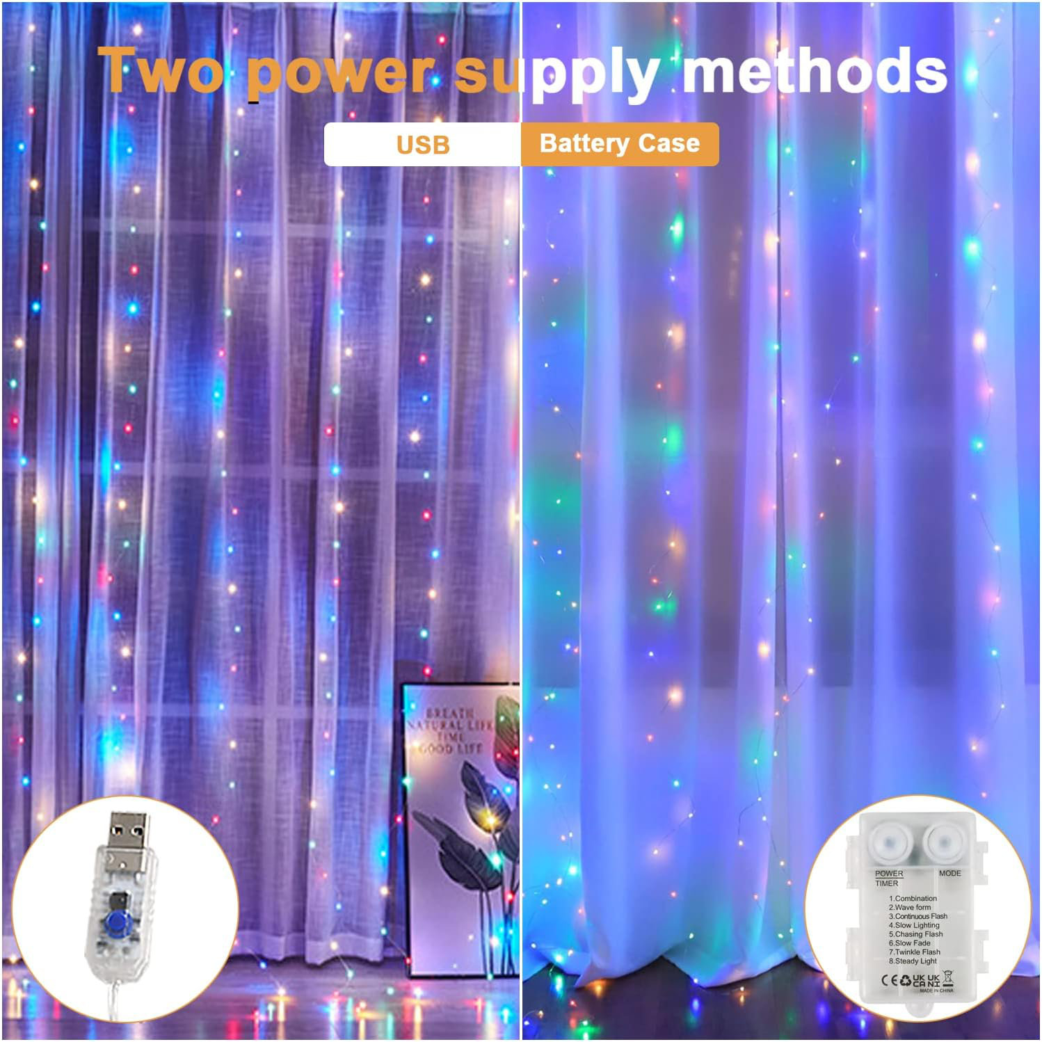 Arlmont & Co. Shadley Outdoor 200 - Bulb 118'' Plug-in LED Curtain ...