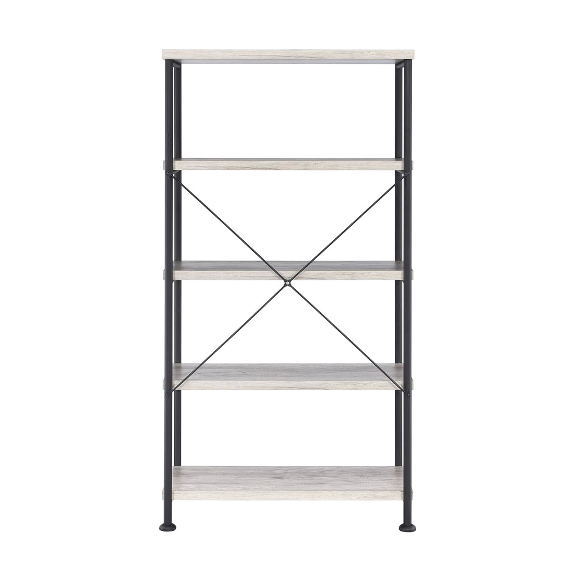 ArtisanArcade 4-Shelf Bookcase With Grey Driftwood And Black Finish ...