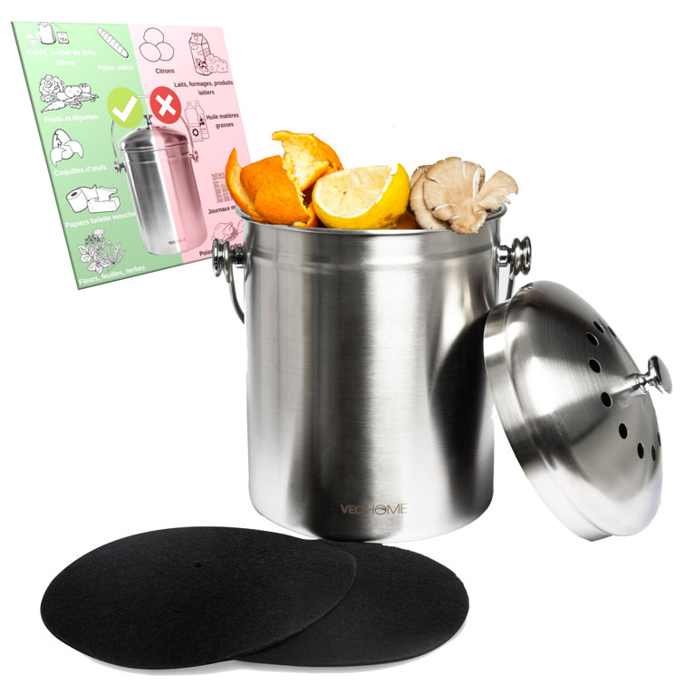 VeoHome Stainless Steel Compost Bin | Wayfair.co.uk