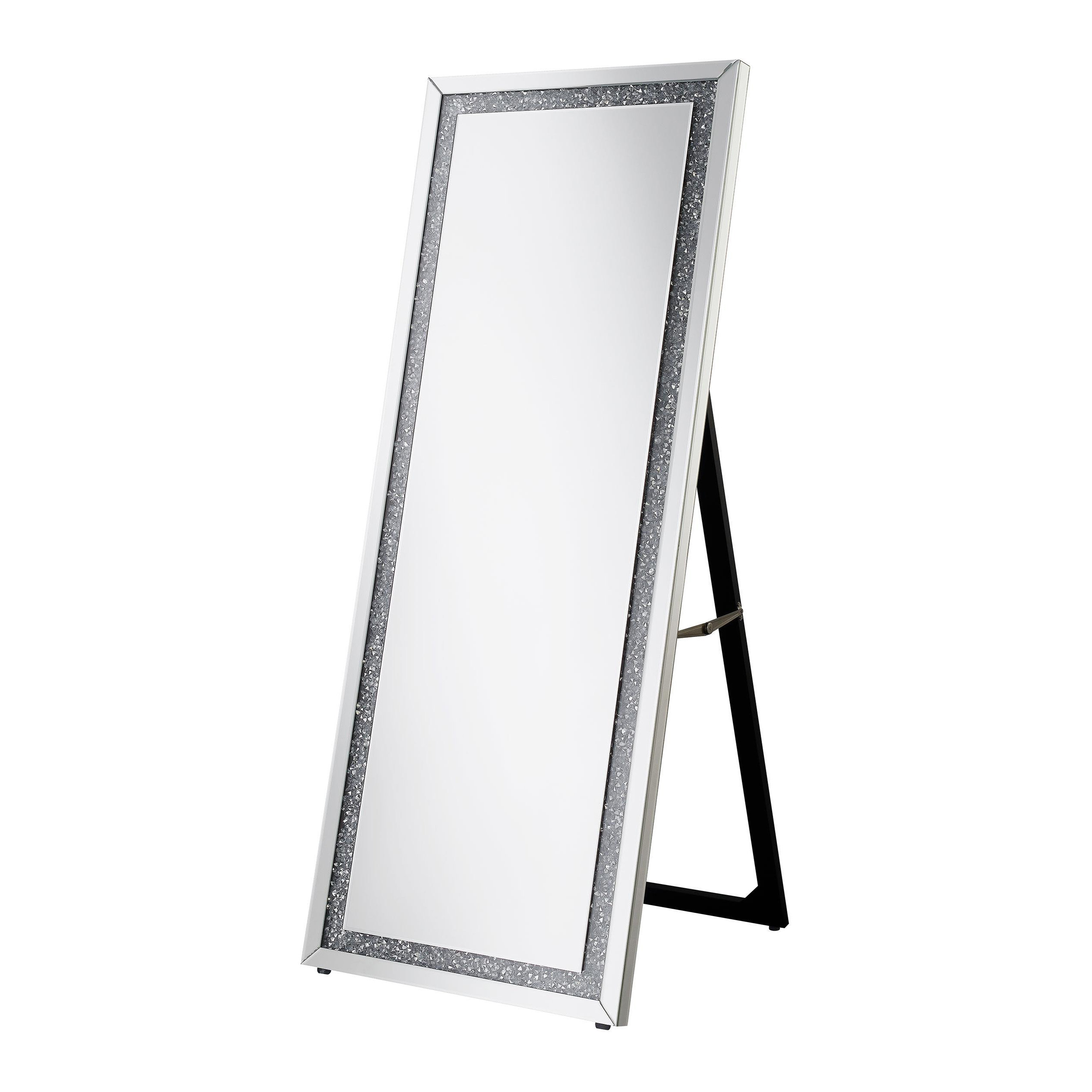 Everly Quinn 24 x 64 Inch Acrylic Framed Standing Mirror Silver | Wayfair