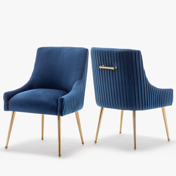 Everly Quinn Baudel Tufted Velvet Solid Back Side Chair & Reviews | Wayfair