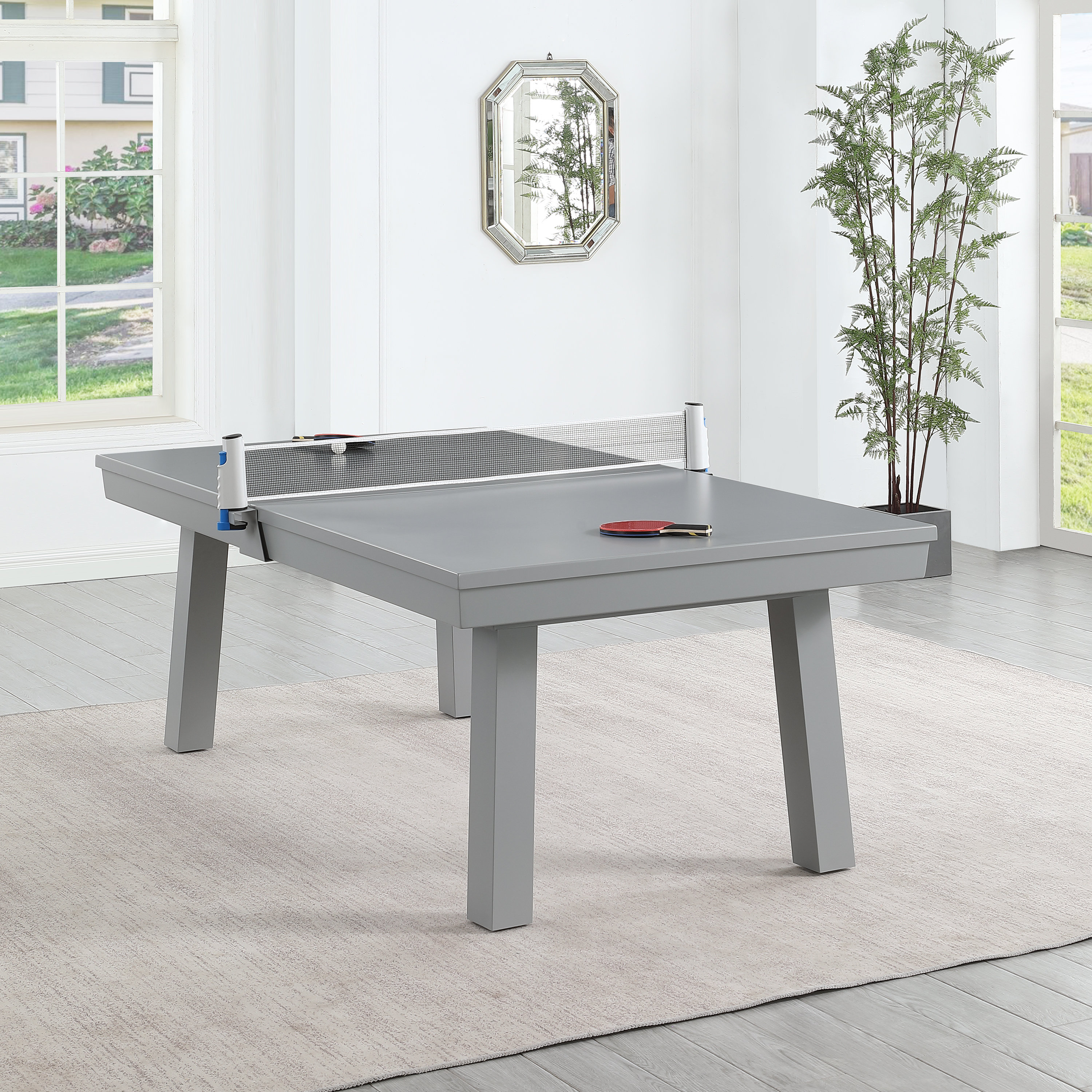 HomeSeason Oasis Outdoor/Indoor Slate Pool Table w/ Dining Top ...