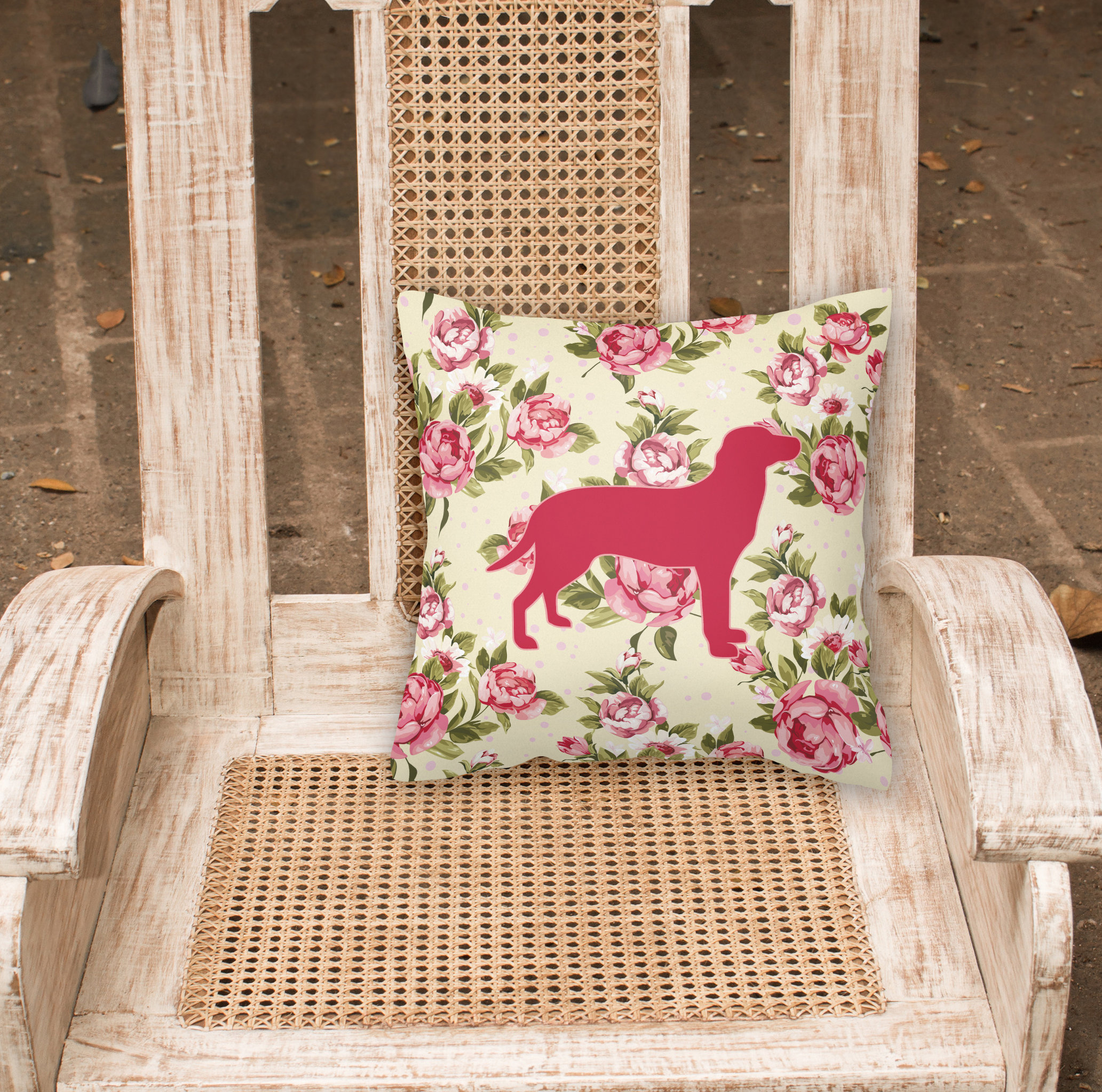 Caroline's Treasures Labrador Shabby Elegance Yellow Roses Floral 14 ...