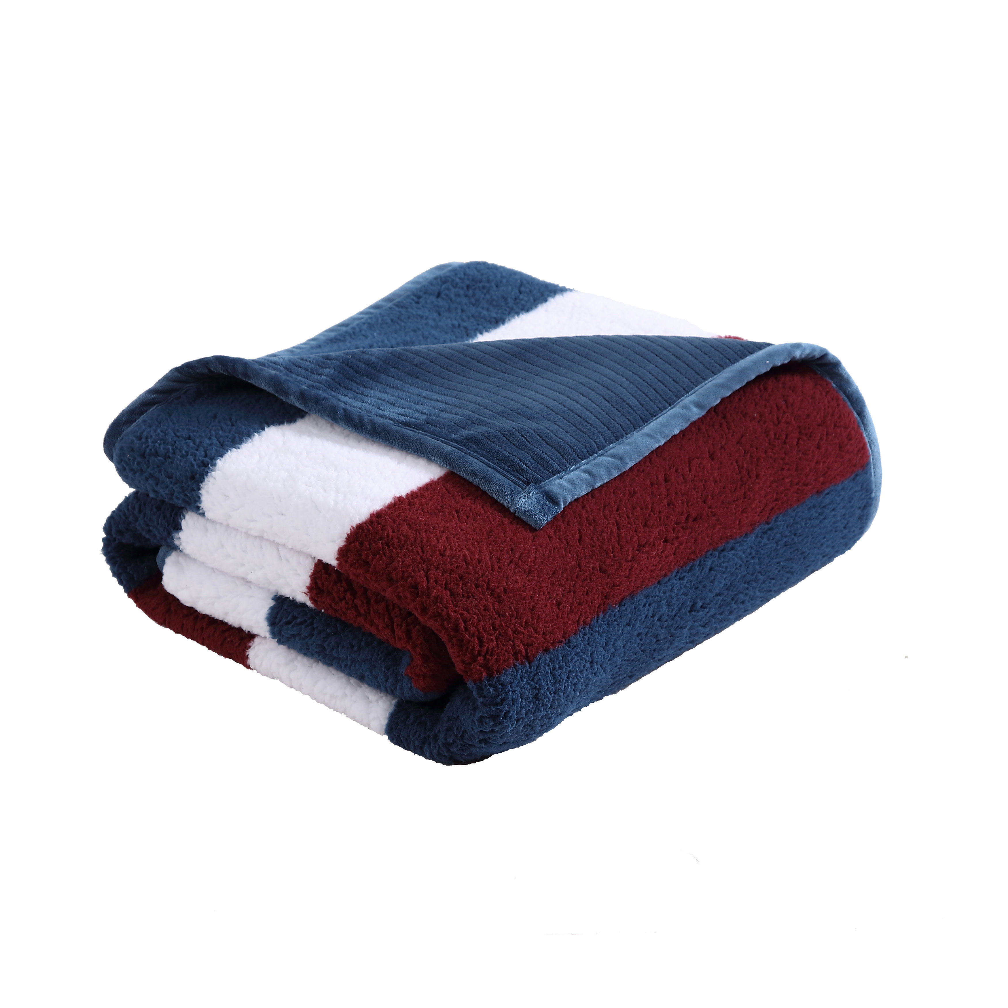 Nautica Wilton Ultra Soft Plush Sherpa Throw Blanket | Wayfair