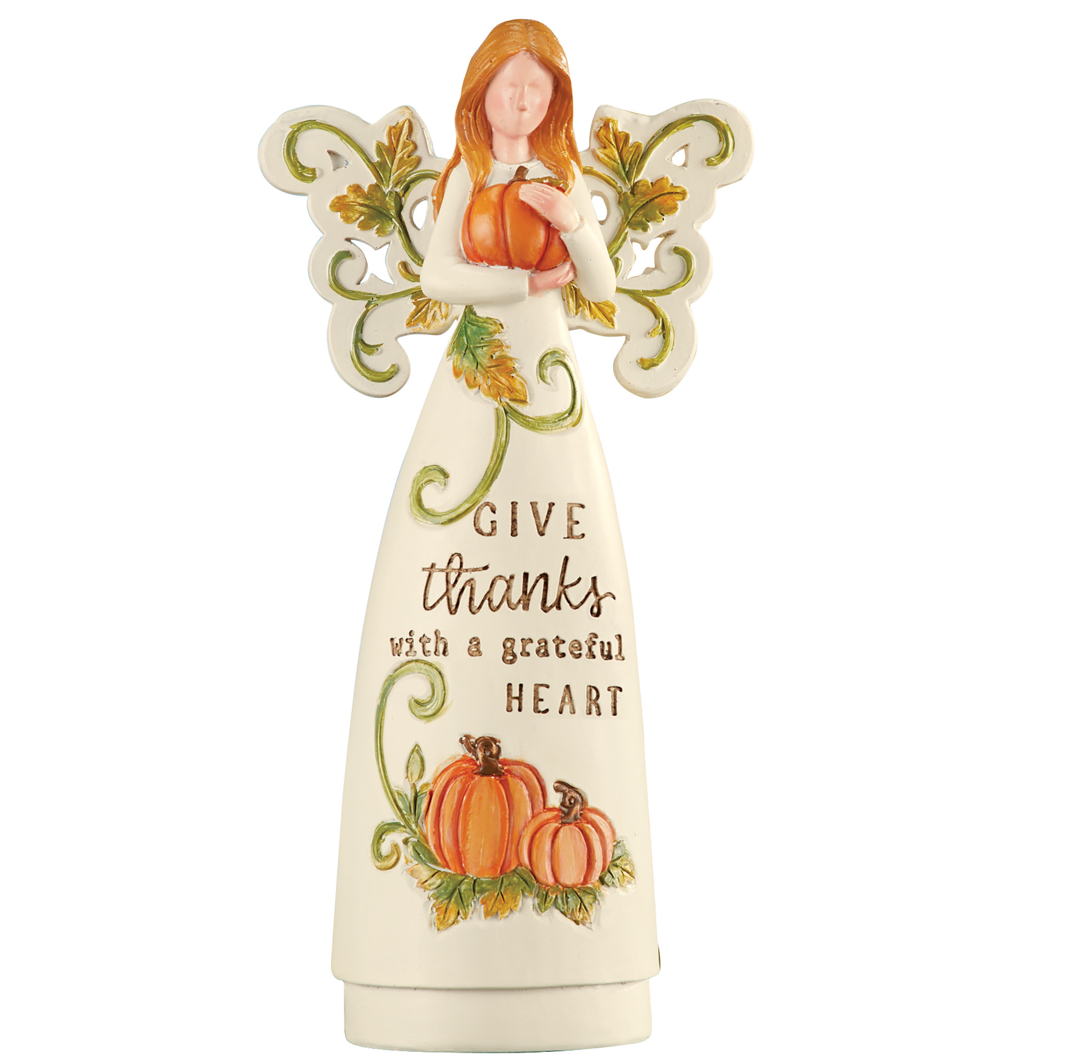 The Holiday Aisle® Hand-Painted Give Thanks Autumn Pumpkin Decorative ...