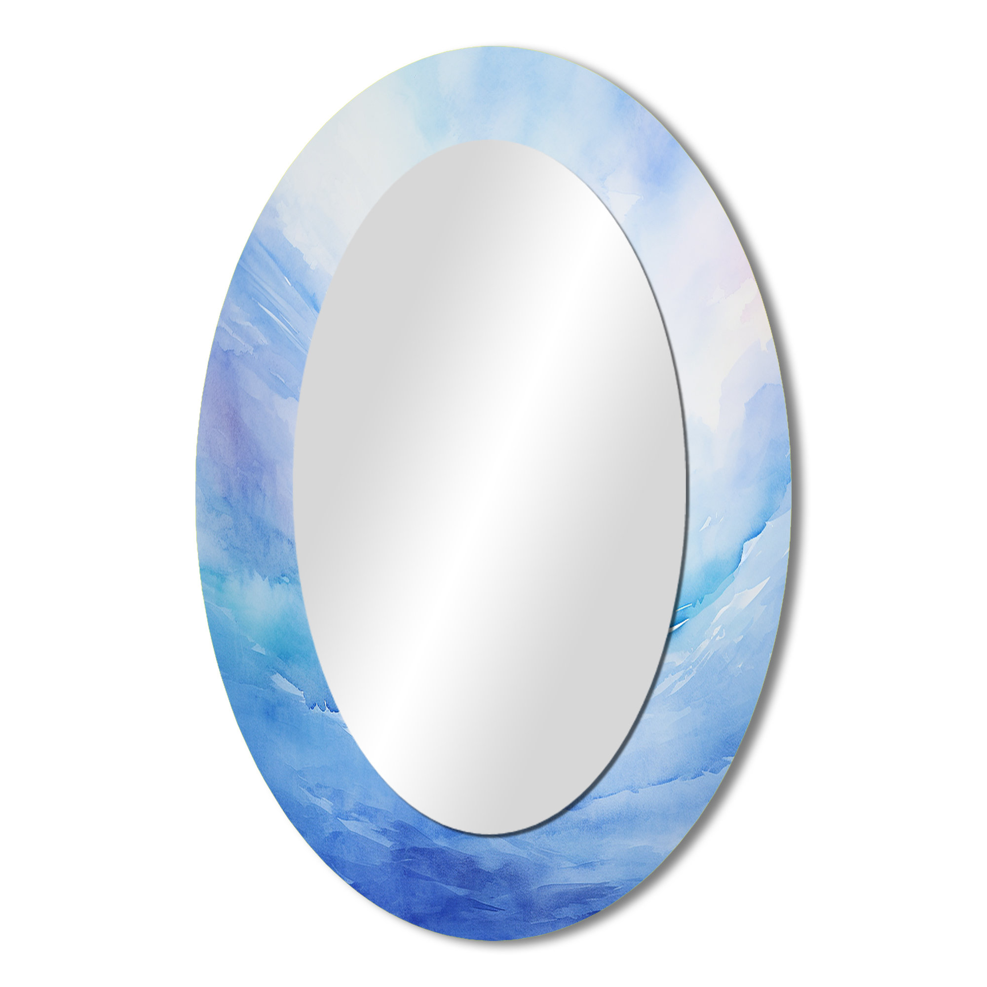 Dakota Fields Calming Arc Of Stillness I - Blue Oval Wall Mirror Decor ...