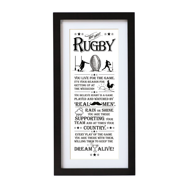 Happy Larry Rugby - Picture Frame Typography Print on Paper | Wayfair.co.uk