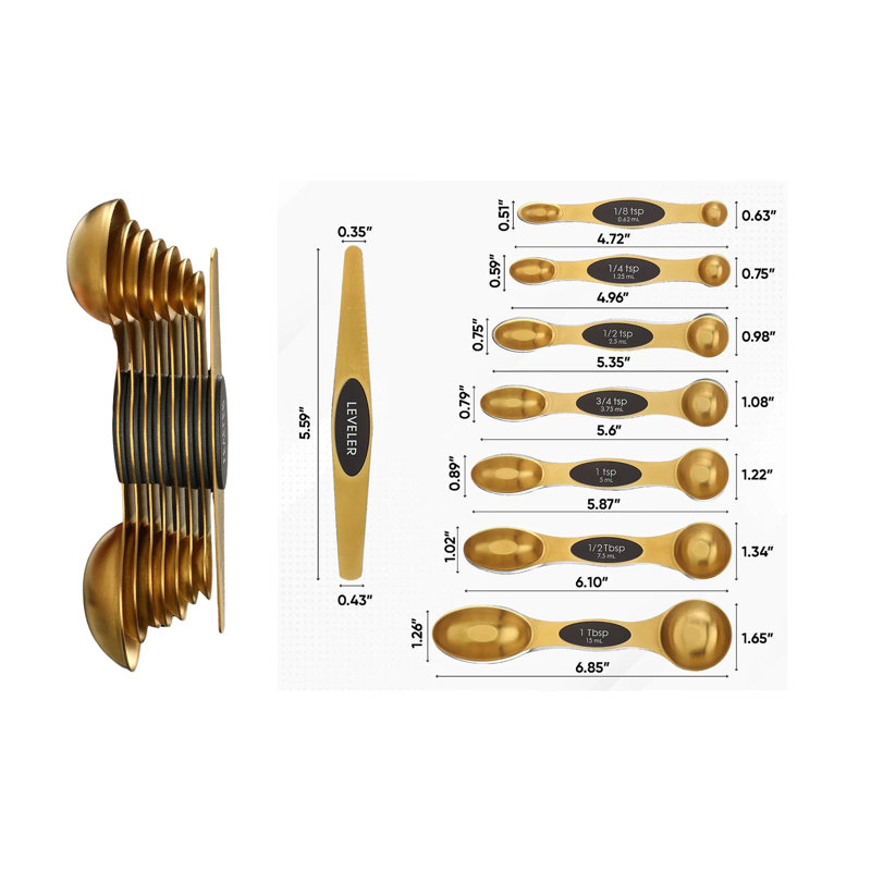 NY Textile Haus 8-Piece: Double Sided Measuring Spoons Set | Wayfair