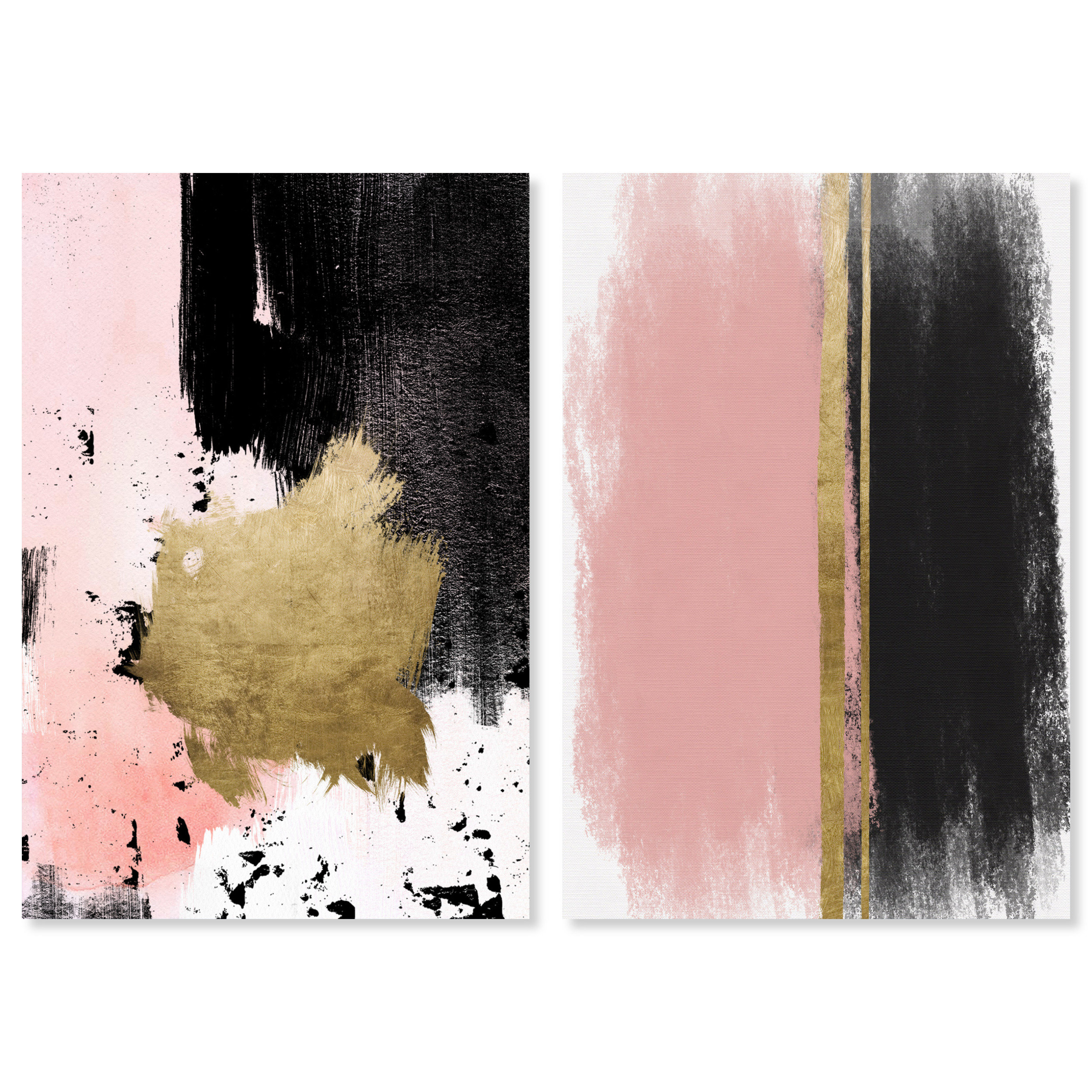 Oliver Gal Blushing Adore Set, Glam Splatter, and Strokes Modern Pink ...