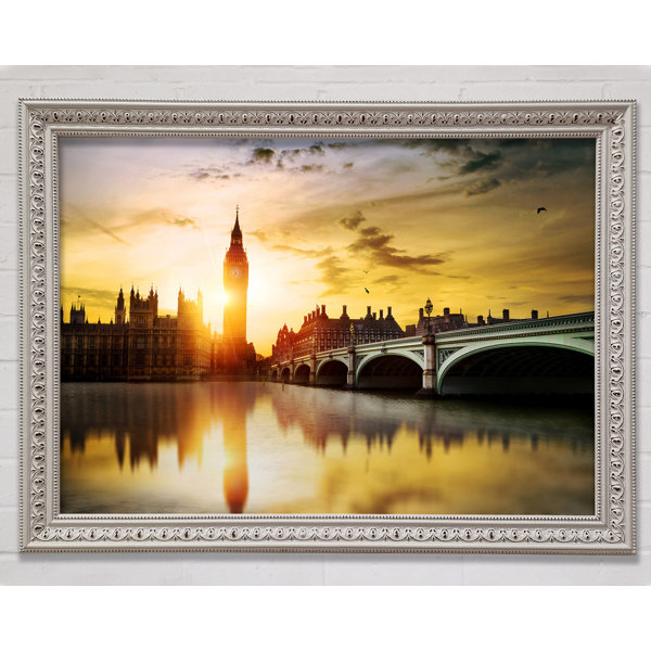 Bright Star Sunset Through Big Ben - Single Picture Frame Print ...