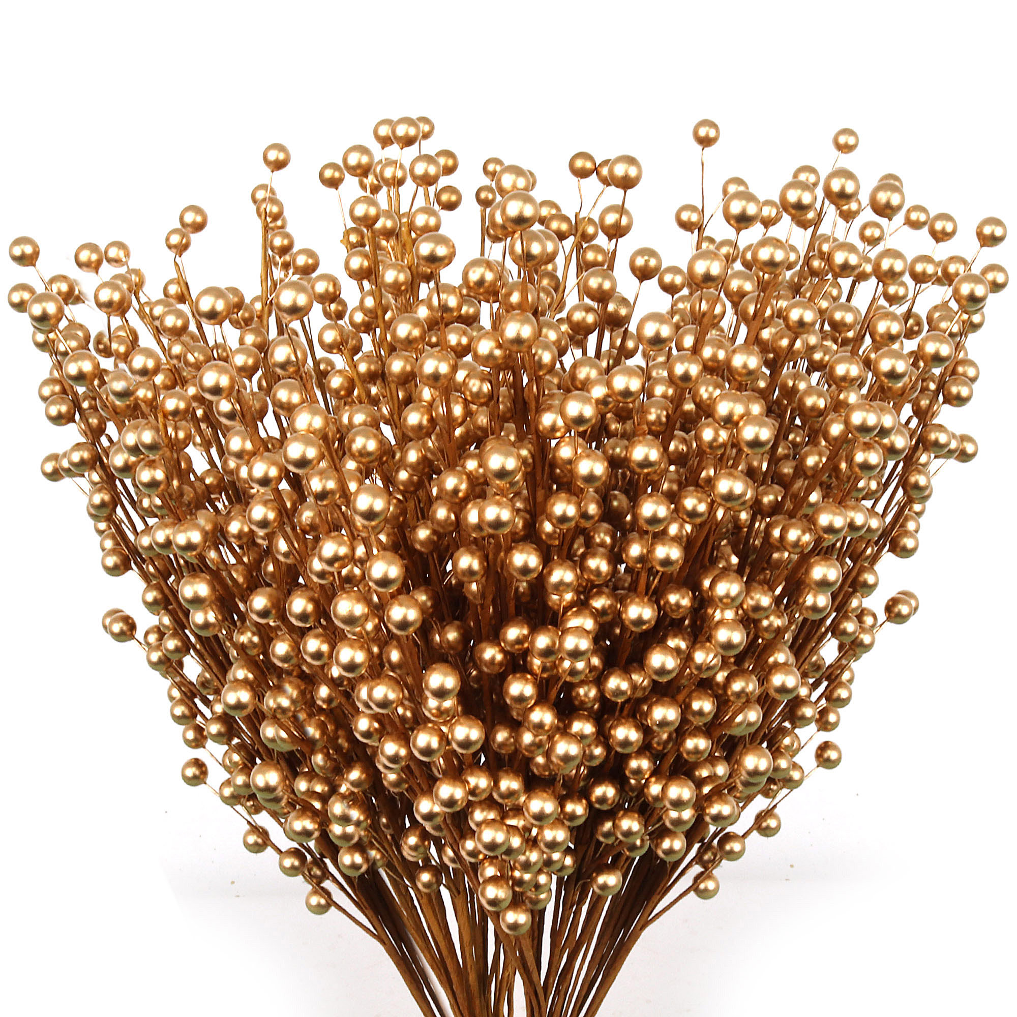 The Holiday Aisle® 17" Gold Berry Spray | 24 Stems | 35 Lifelike ...