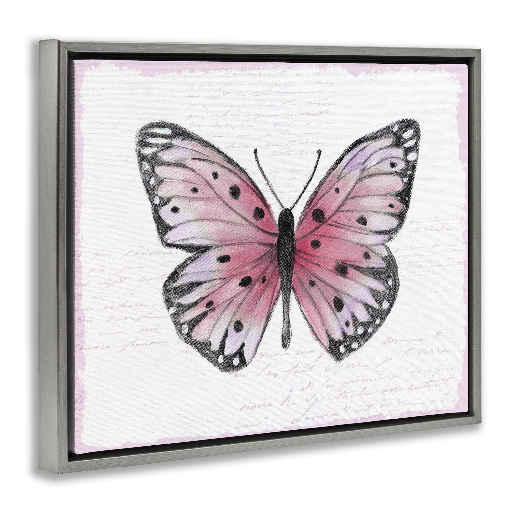 Red Barrel Studio® Pink Toned Vintage Butterfly Floating Frame, design ...