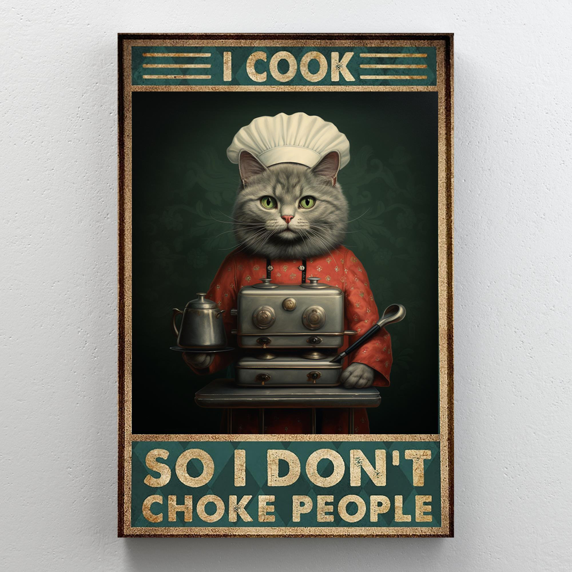 Trinx Cat I Cook So I Dont Choke People - 1 Piece Rectangle Graphic Art ...