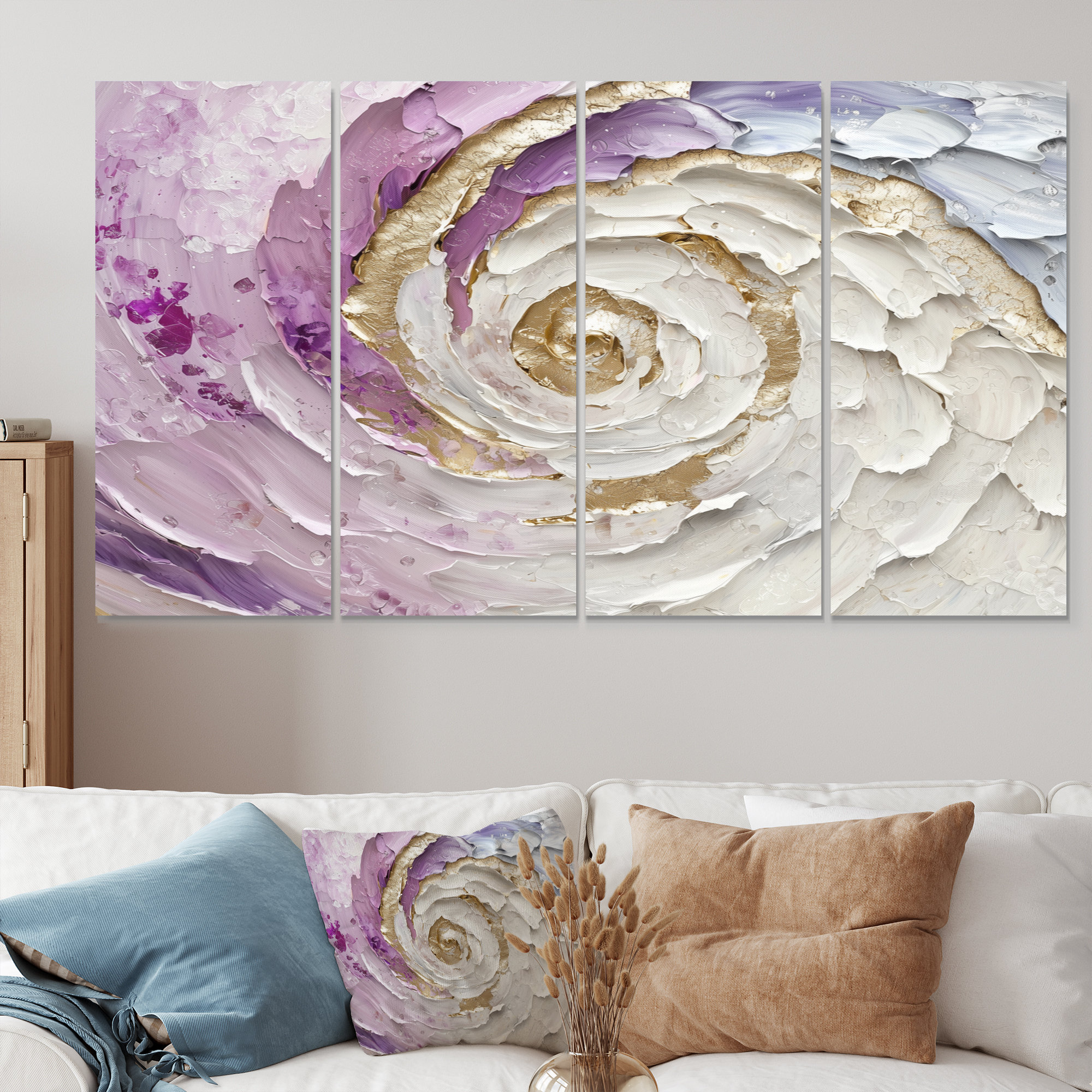Mercer41 Purple And White Cosmic Vortex I - Abstract Spirals Wall Art ...