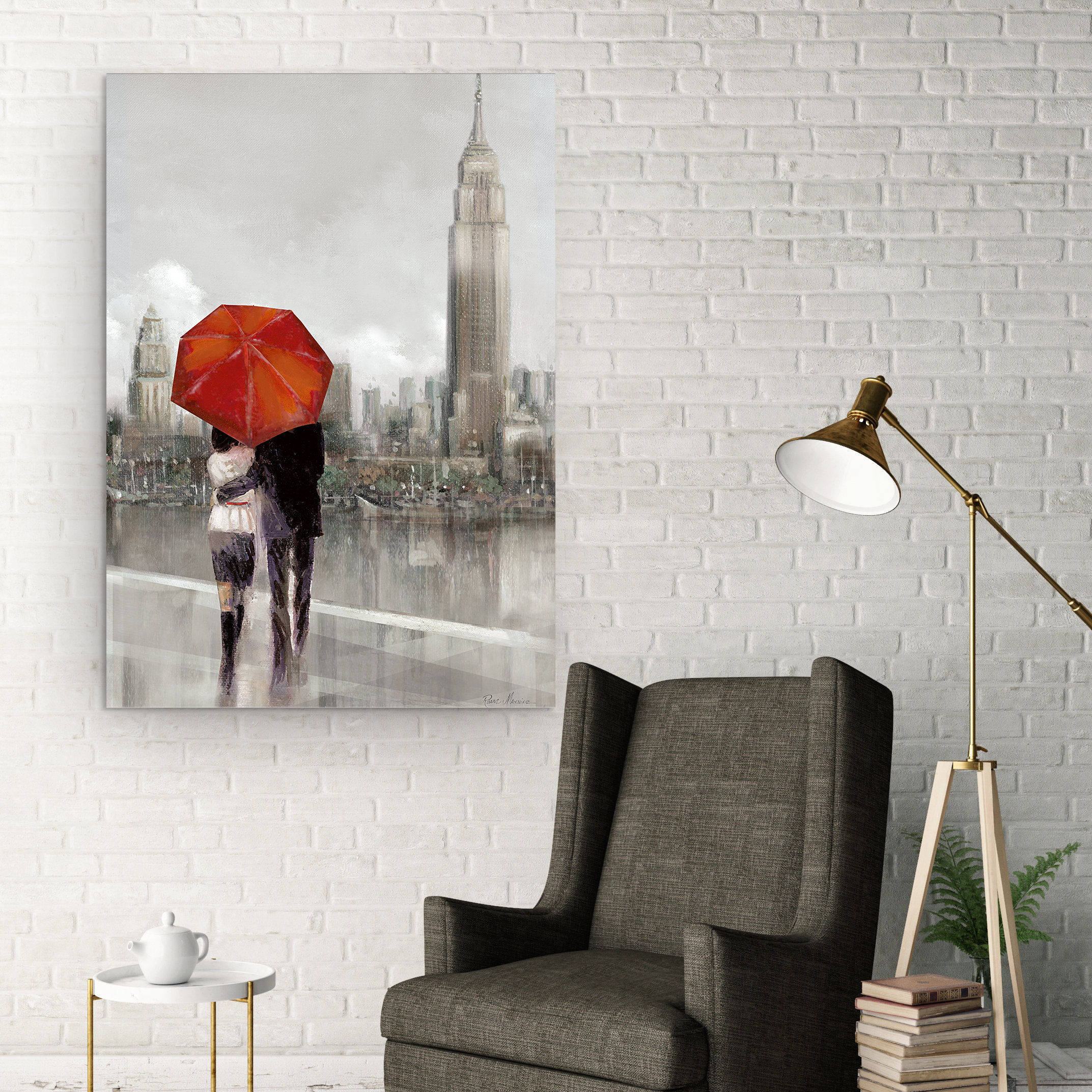 House of Hampton® 'Modern Couple in NY' by Ruane Manning Painting Print ...