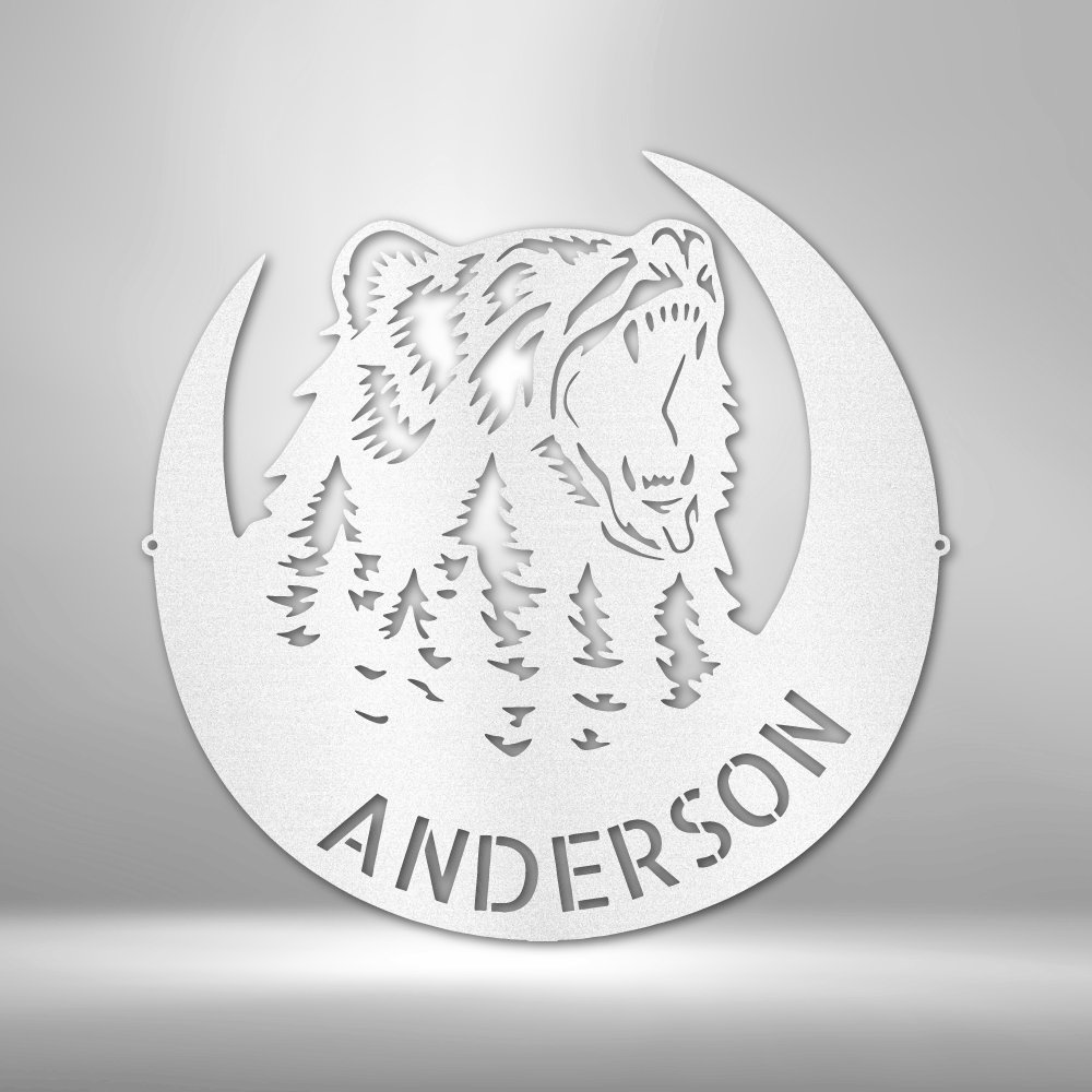 Express Your Love Gifts Personalized Roaring Bear Monogram Steel Sign ...