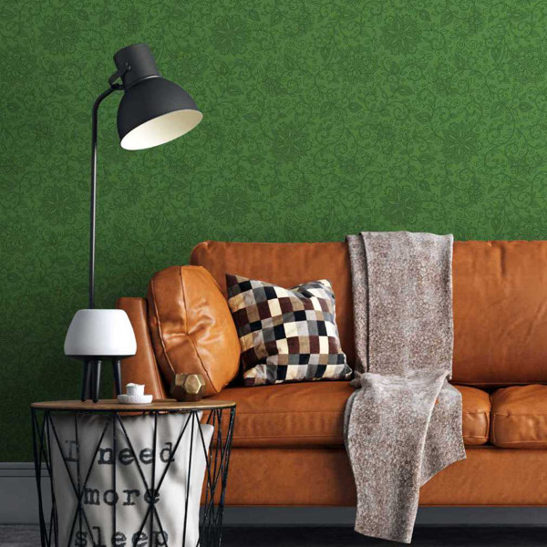 Charlton Home® Floral Indian 8.5' L x 24" W Peel and Stick Wallpaper ...