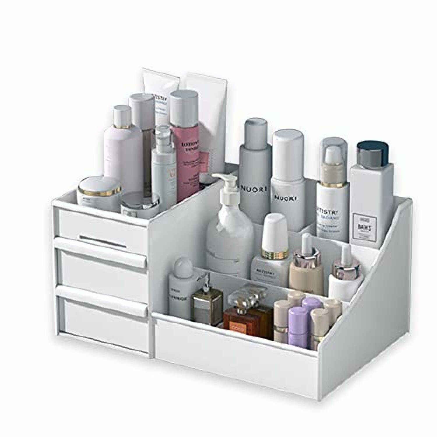 Latitude Run® Ultimate Vanity Makeup Desk Organizer with Drawers ...