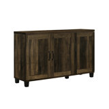 Latitude Run® Dark Oak 45"W Shoe Cabinet With 3 Doors, 6 Adjustable ...
