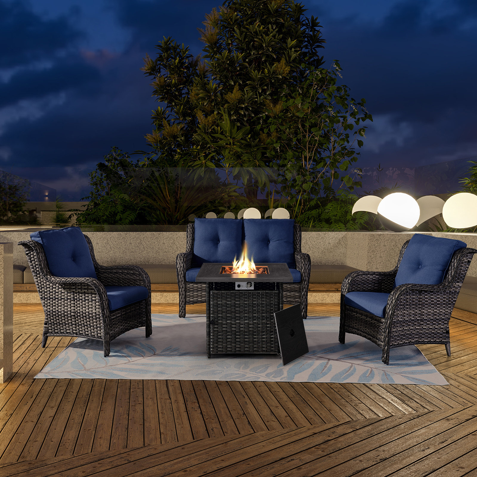 Winston Porter Tonry 5 - Person Outdoor Seating Group with Cushions ...