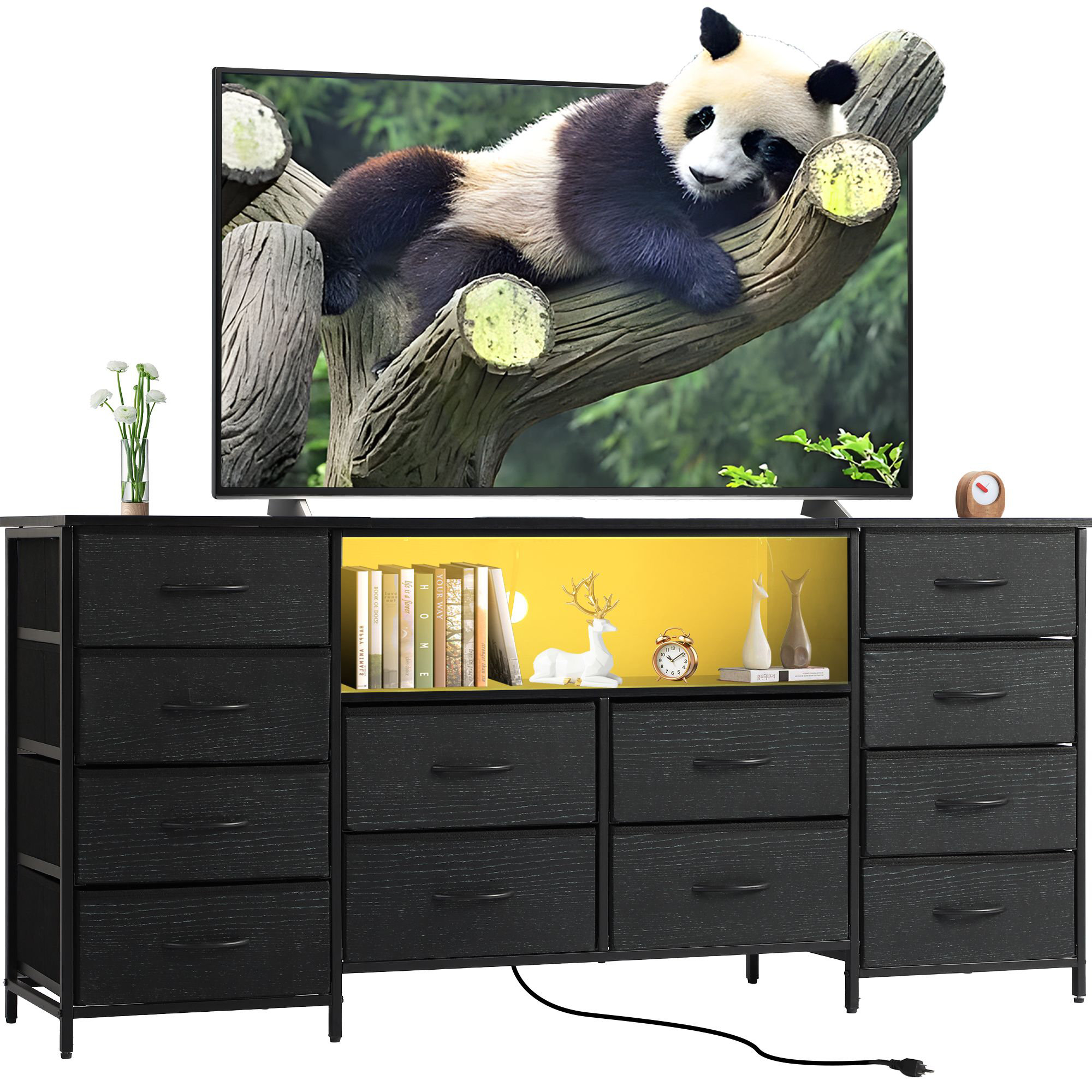 Wrought Studio™ 12 Drawers TV Stand Dresser for 60/65/70 inch TV, 63" W ...
