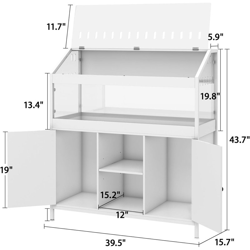 Ivy Bronx Large Hamster Cage with Storage Cabinet, 39.5“ Hamster Cages ...