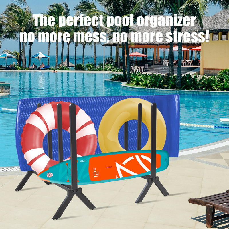 Peak Home Furnishings Outdoor Metal Float Holder, Pool Float Storage ...