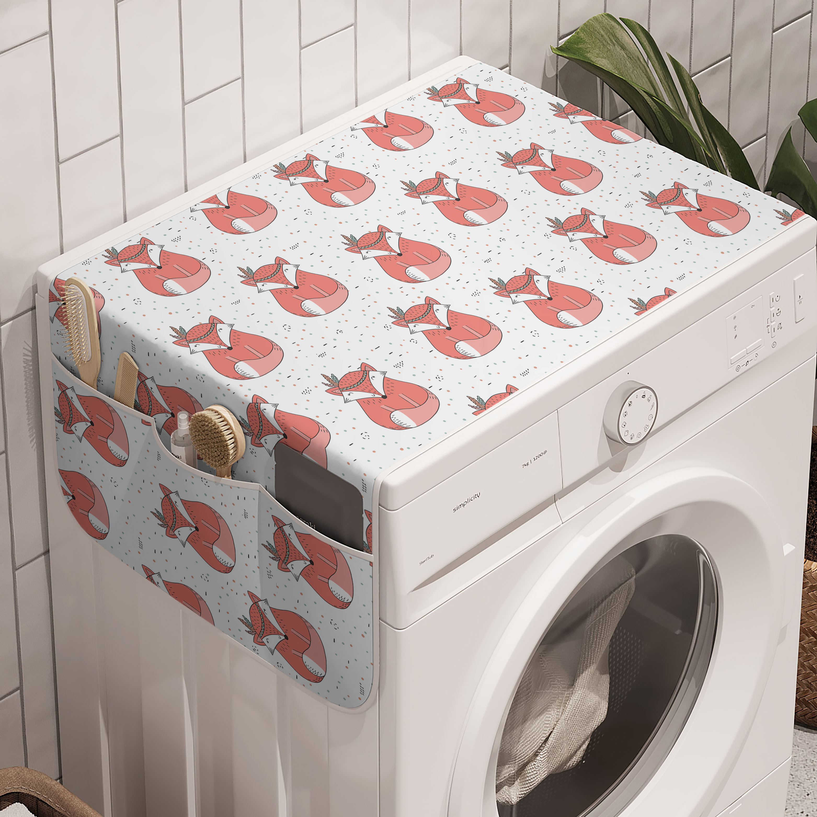East Urban Home Fox Washing Machine Organizer Pack of 2 47" x 18.5 ...