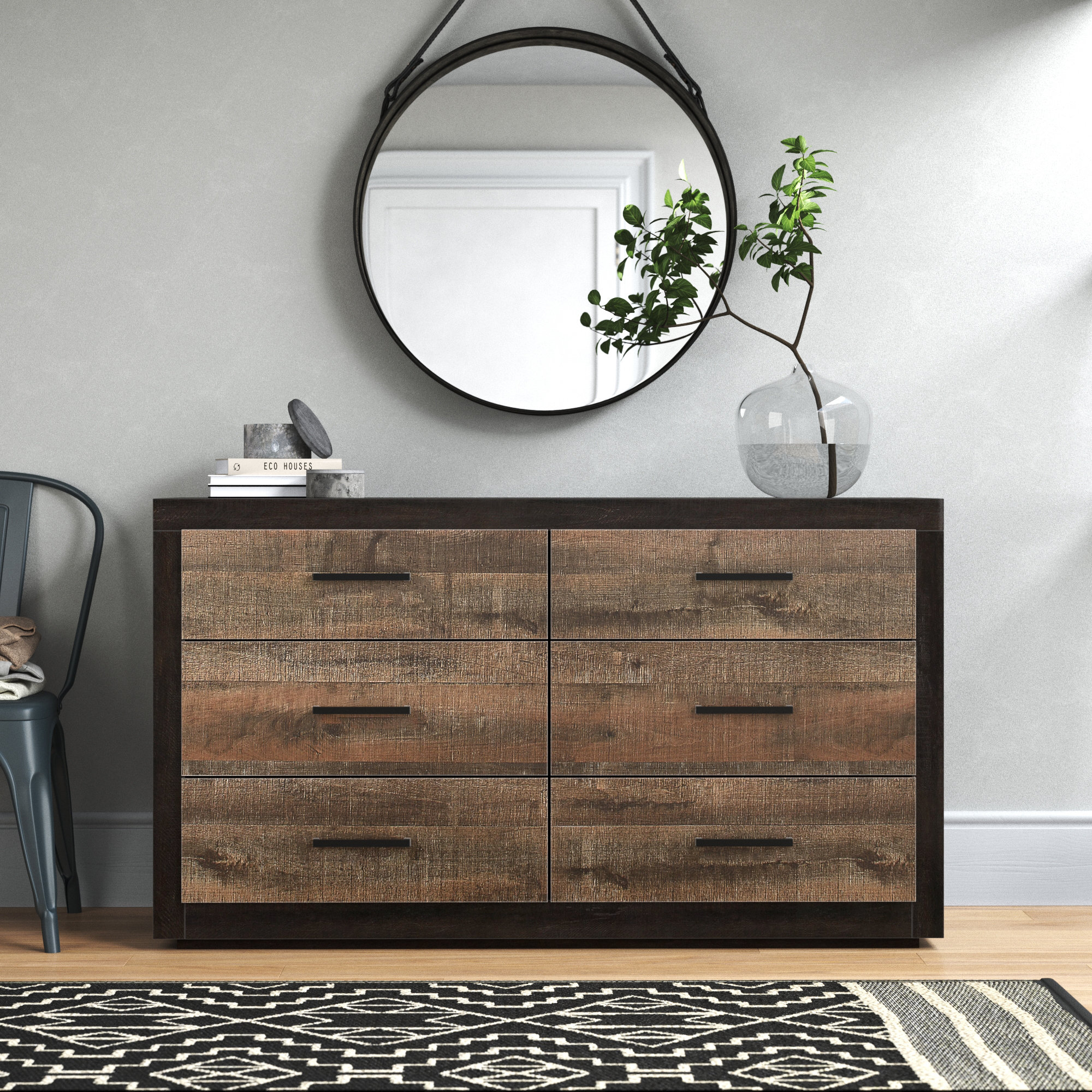 Union Rustic Karelin 6 Drawer 61" W Double Dresser & Reviews - Wayfair ...