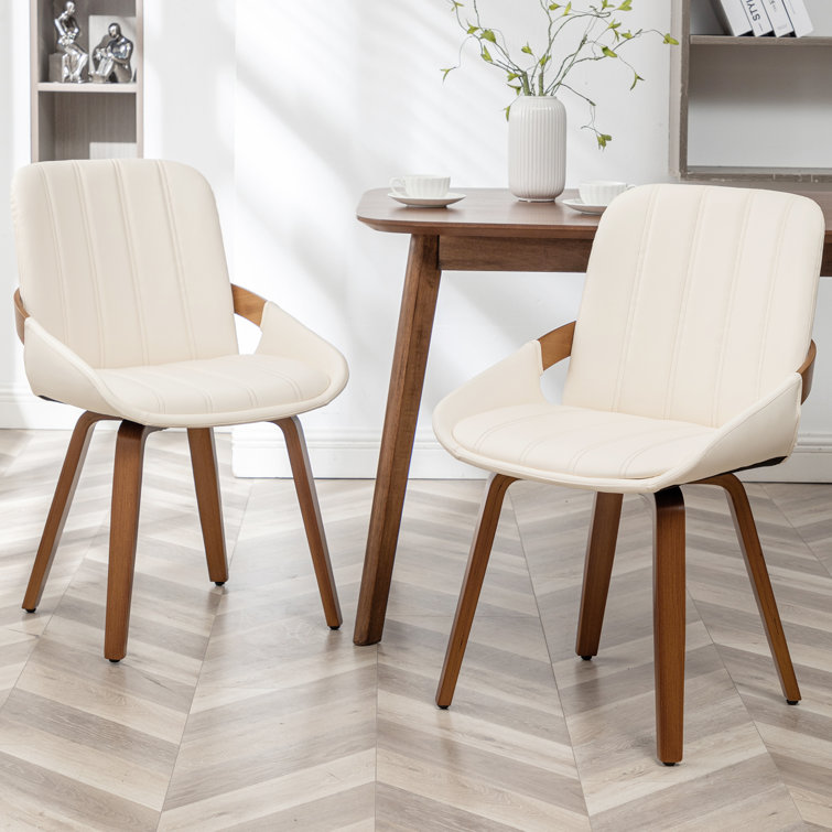Corrigan Studio® Modern Upholstered Faux Leather Dining Chairs ...