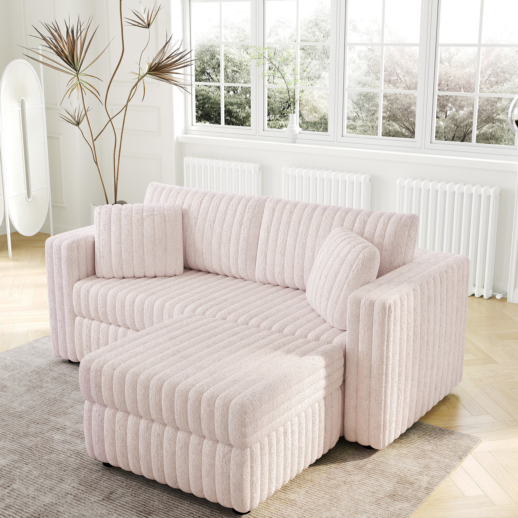Everly Quinn Pink Hydraulic Lift Couch With . Comfortable Seating Option. Build Materials ...