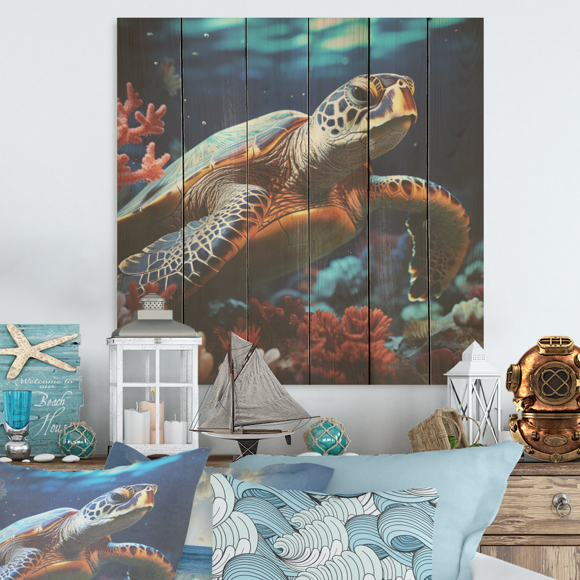 Bay Isle Home™ Abstract Serenity - Turtle Wood Panel Wall Art On ...
