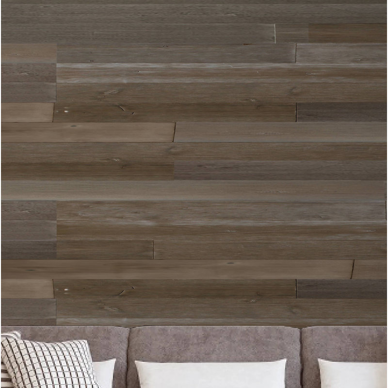 Porpora 5" x 45" Reclaimed Peel and Stick Solid Wood Wall Paneling in ...
