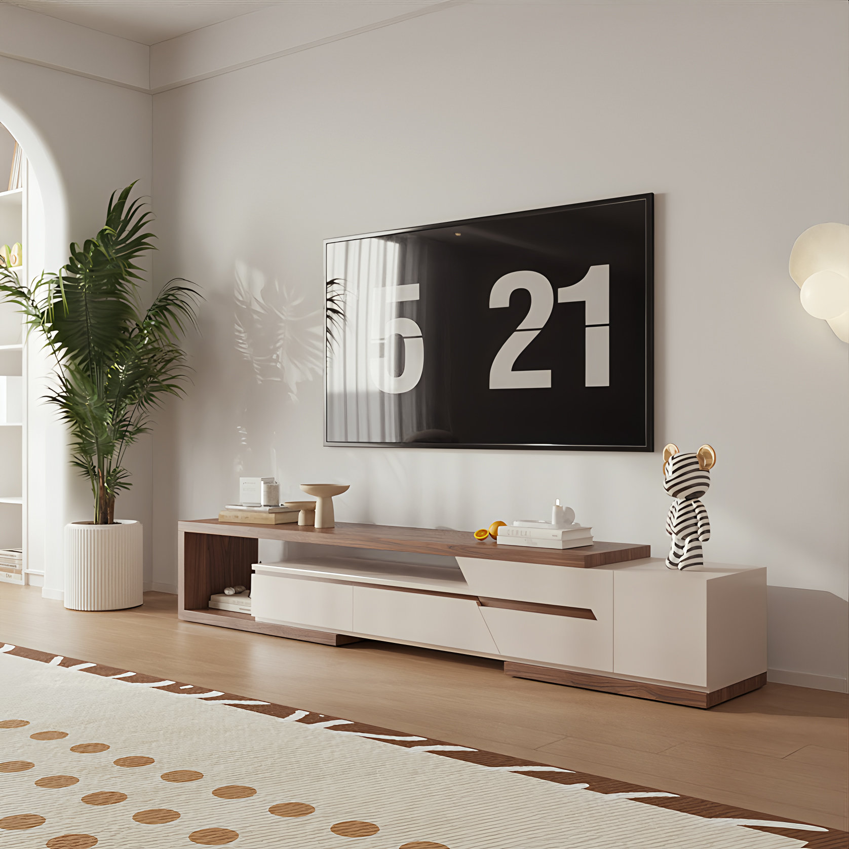 Latitude Run® Extendable TV Stand with Storage - Space-Saving ...