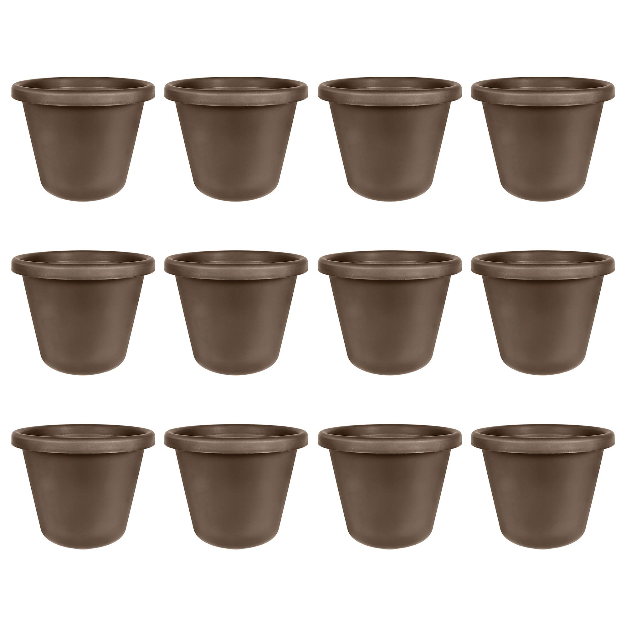 Arlmont & Co. 24 Inch Plastic Classic Flower Pot Planter, Brown (12 ...