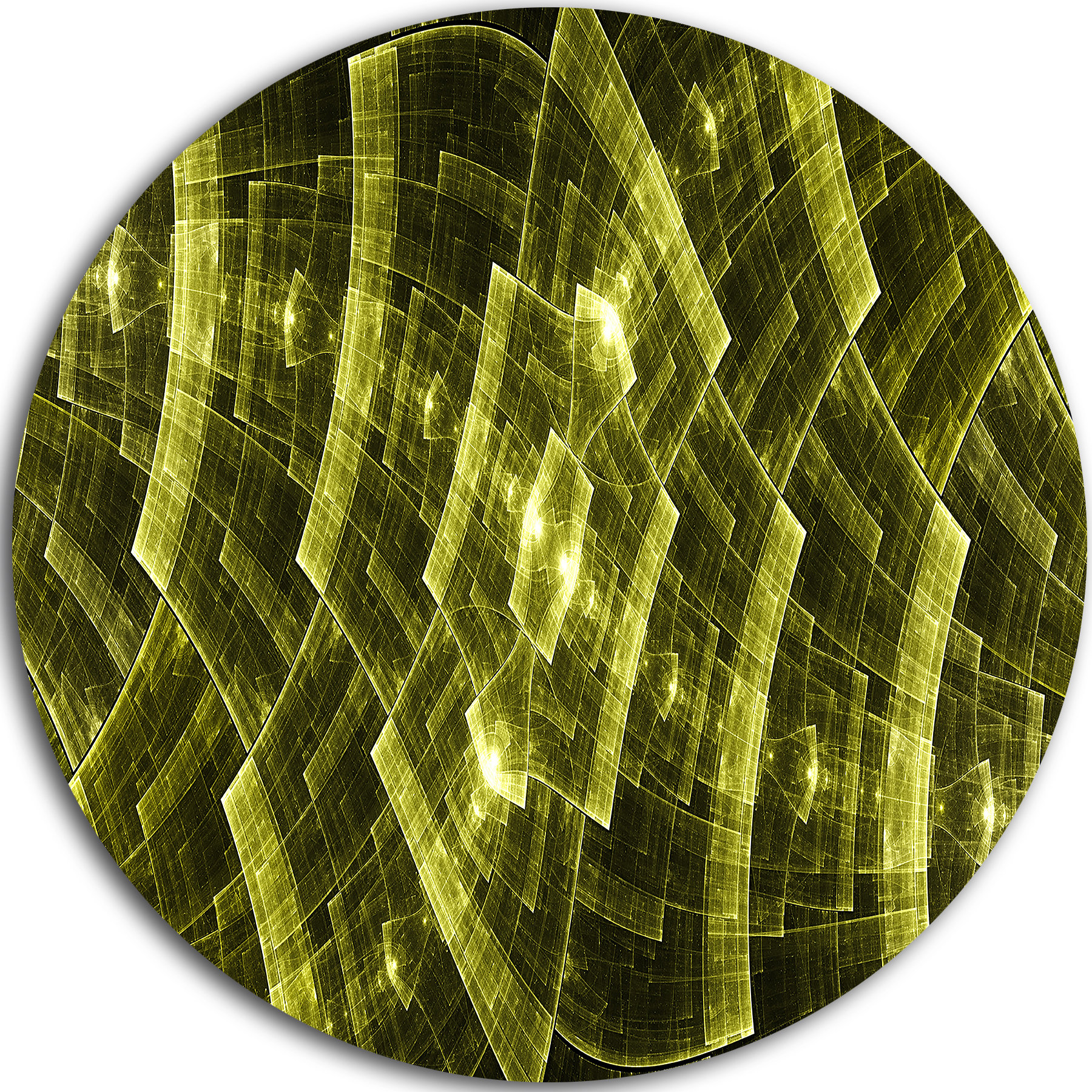 Design Art 'Golden Psychedelic Fractal Metal Grid Art' Graphic Art ...