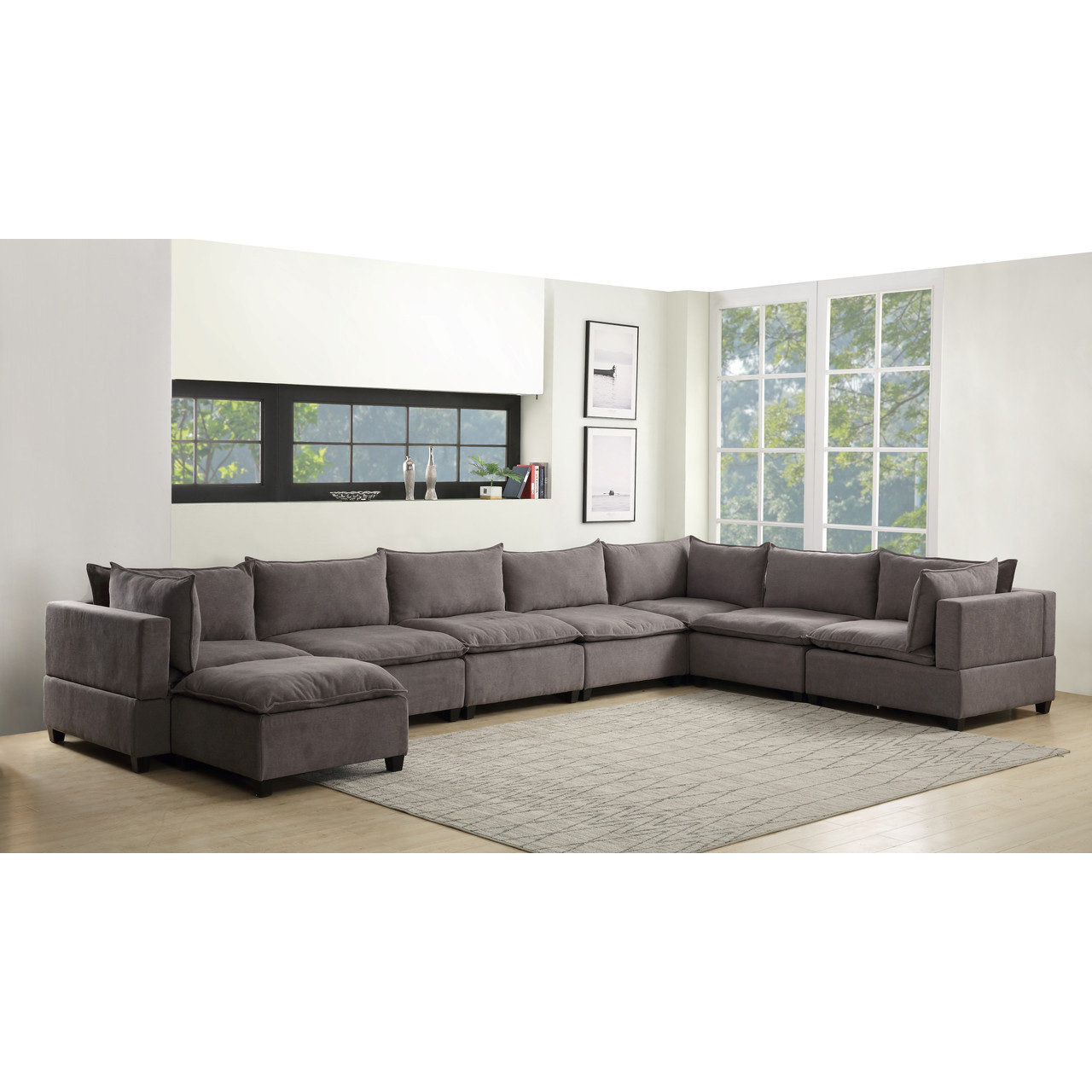 Latitude Run® 8 Piece Modular Sectional Sofa Chaise In Dark Gray | Wayfair