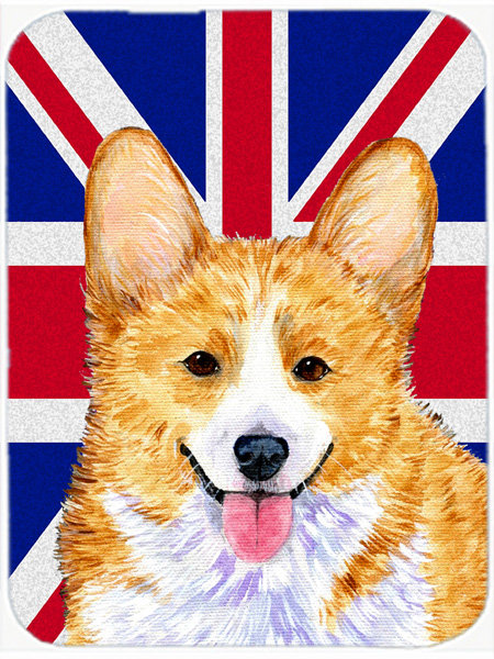 Caroline's Treasures Union Jack Corgi with English British Flag Glass ...