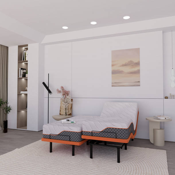 ESHINE Zero Gravity Adjustable Bed with 14" Hybrid Mattress E3000 ...