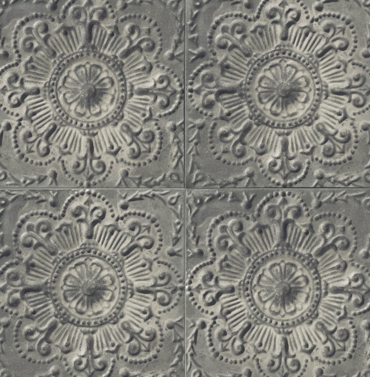 Seabrook Designs Graphite Faux Iron Tile Unpasted Wallpaper - Wayfair ...