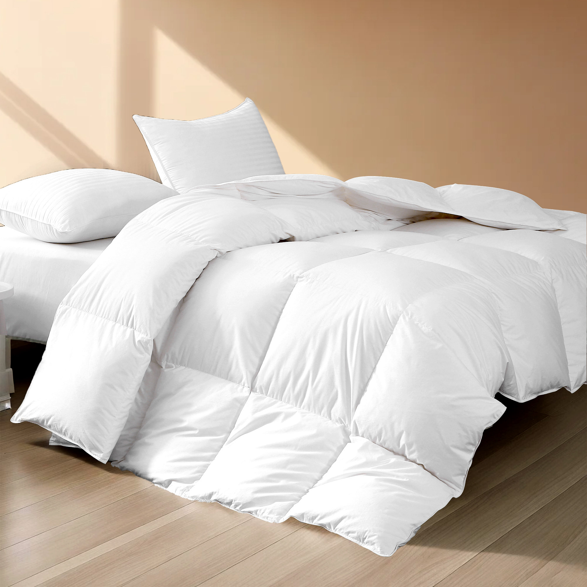 Alwyn Home Soft and Fluffy 100% Organic Cotton Feathers Down Comforter ...