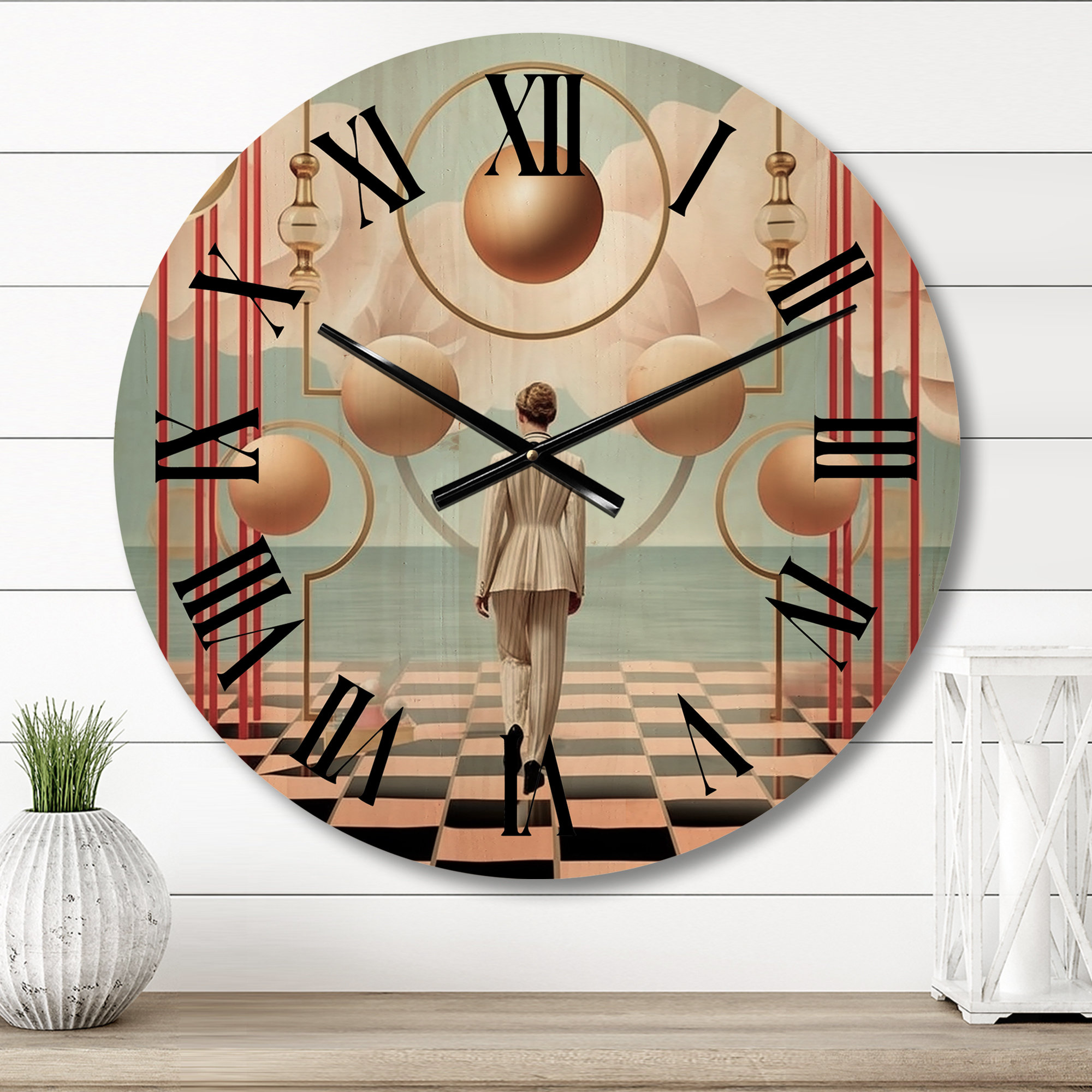 East Urban Home Future Minimalism Golden Vision of Eternity II - Woman ...