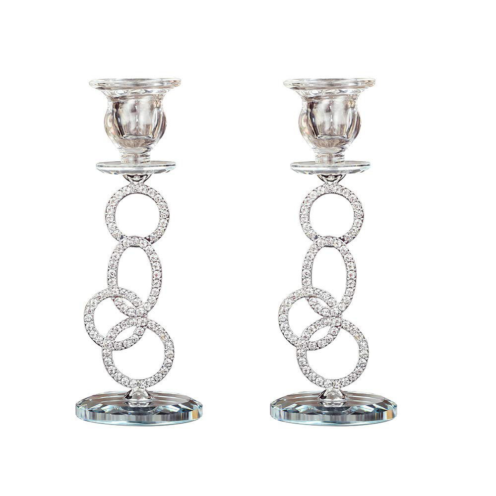 House of Hampton® Crystal Taper Candle Holders, Candle Holders For ...