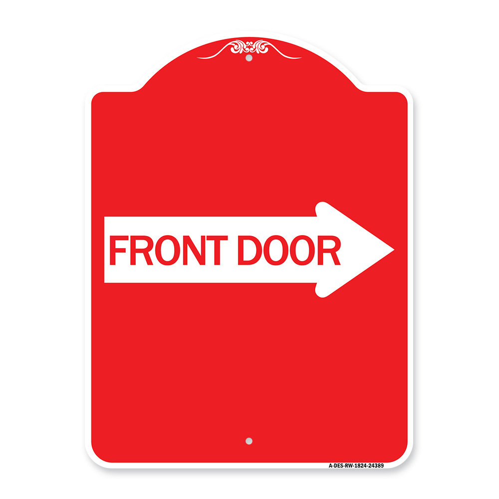 Signmission Designer Series Sign - Front Door (With Right Arrow)/24389 ...