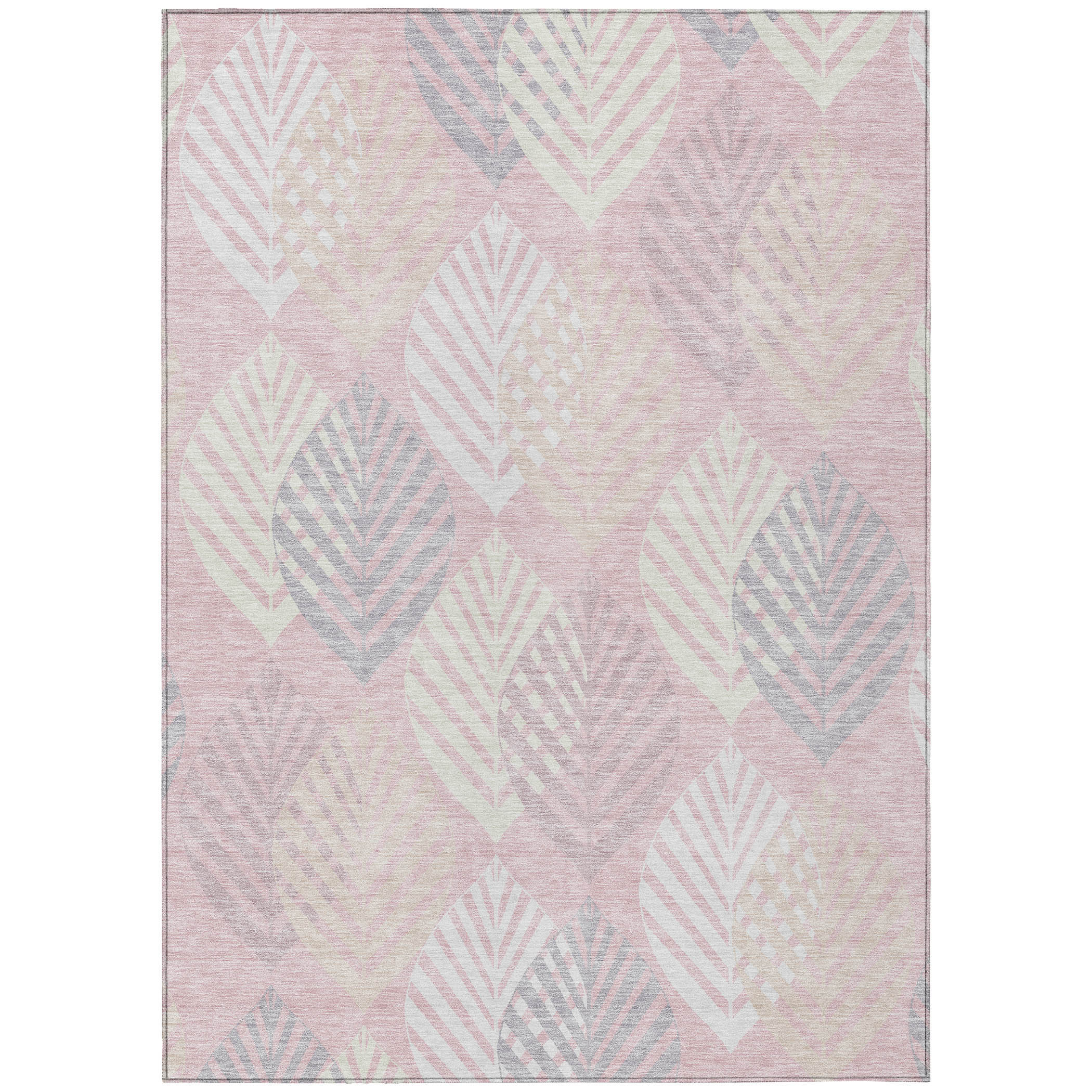 HomeRoots 10' X 14' Ivory And Beige Floral Washable Indoor Outdoor Area ...