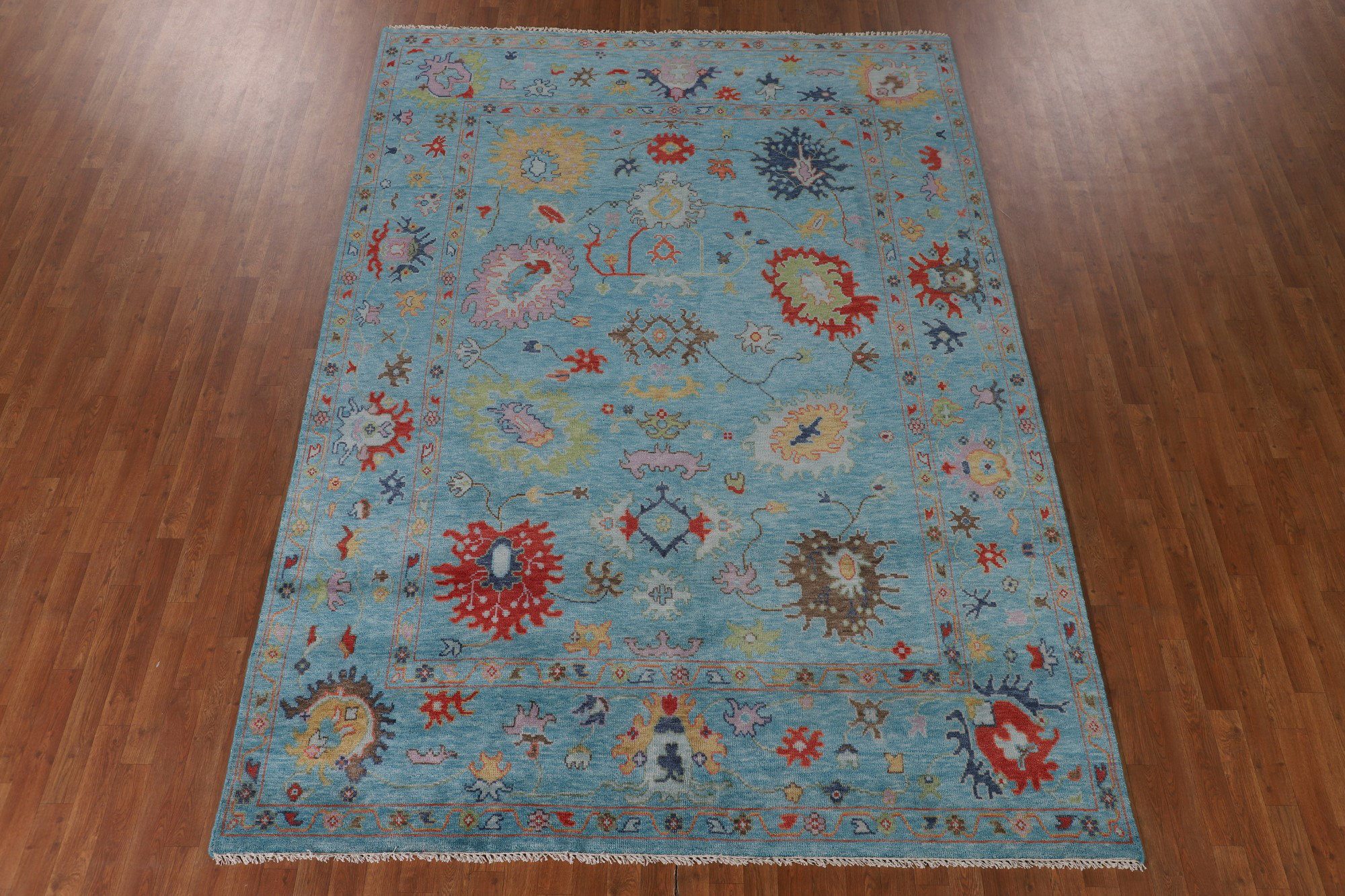 Isabelline All-Over Blue Oushak Living Room Rug 8x10 | Wayfair