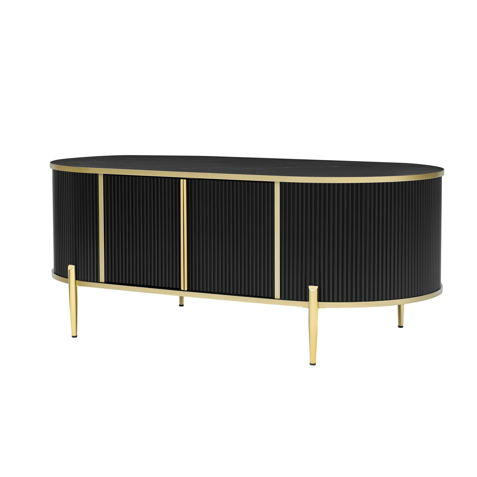 Latitude Run® Modern Luxury Oval shaped Fluted Coffee Table | Wayfair