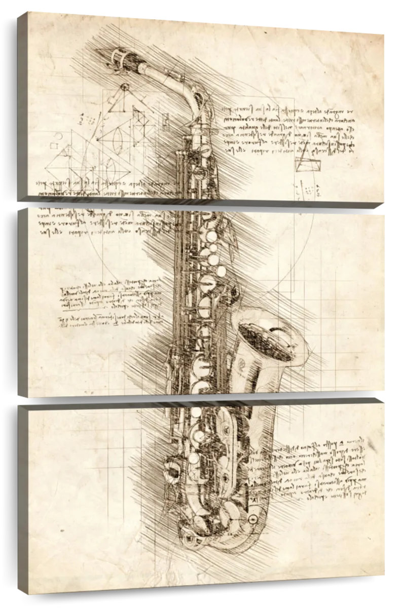 Ebern Designs Abarca Old Saxophone Blueprint | Wayfair